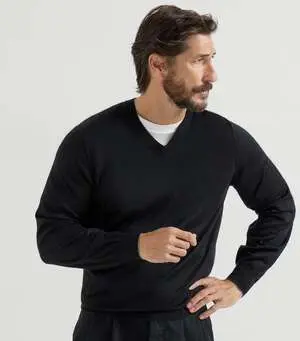 Brunello Cucinelli Cashmere-silk V-neck Sweater - Black