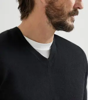 Brunello Cucinelli Cashmere-silk V-neck Sweater - Black