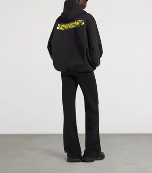Balenciaga Cotton Spray Logo Zip-up Hoodie