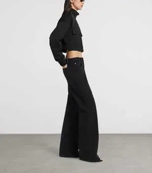 Balenciaga Technical Faille Cropped Track Jacket - Black