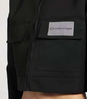 Balenciaga Technical Faille Cropped Track Jacket - Black