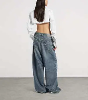 Balenciaga Cotton-silk Cropped Shirt - White
