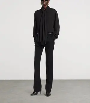 Balenciaga Silk Georgette Scarf Shirt