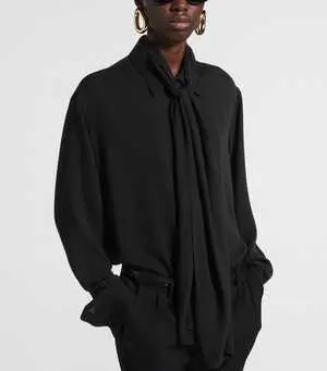 Balenciaga Silk Georgette Scarf Shirt