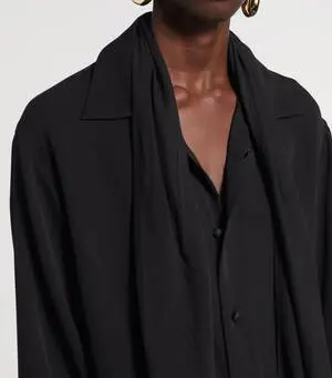 Balenciaga Silk Georgette Scarf Shirt