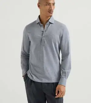 Brunello Cucinelli Cotton Jersey Polo Shirt - Grey