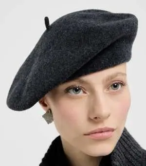 Brunello Cucinelli Wool Felt Beret - Black