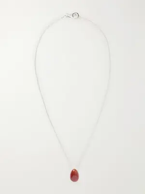 SOPHIE BUHAI Tiny Egg Silver And Carnelian Pendant - Red