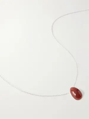 SOPHIE BUHAI Tiny Egg Silver And Carnelian Pendant - Red