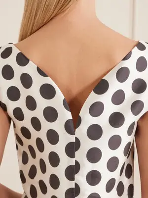 DESTREE Richard Cropped Polka-dot Satin Top - Black