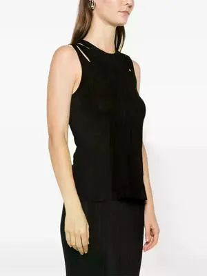 Viktor & Rolf Cut-out Ribbed Knit Tank Top - Black