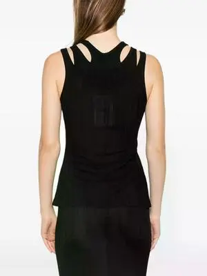 Viktor & Rolf Cut-out Ribbed Knit Tank Top - Black