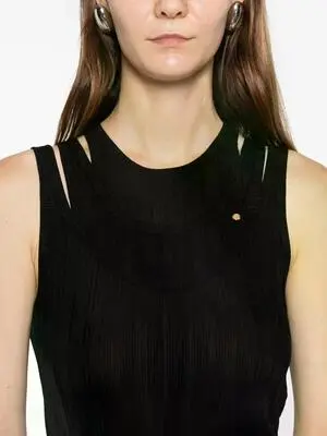 Viktor & Rolf Cut-out Ribbed Knit Tank Top - Black