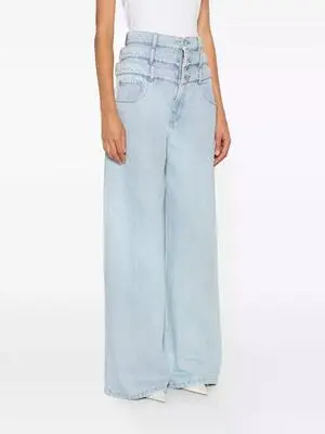 Viktor & Rolf Triple-layer Wide Leg Jeans - Blue