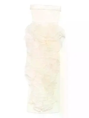 Viktor & Rolf Strapless Maxi Dress With Ruffle Detail - Neutrals