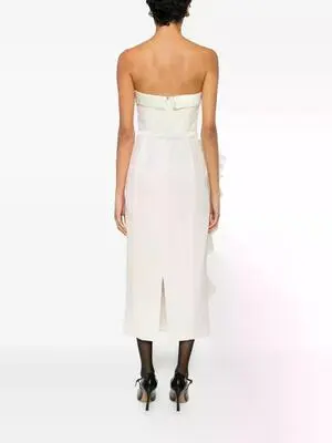Viktor & Rolf Ruffled Strapless Midi Dress - Neutrals