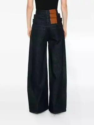 Viktor & Rolf Layered Wide Leg Jeans - Blue