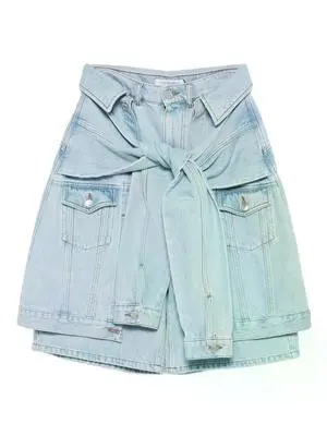 Viktor & Rolf Bow Drape Denim Shorts
