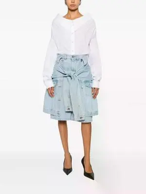 Viktor & Rolf Bow Drape Denim Shorts