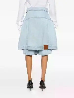 Viktor & Rolf Bow Drape Denim Shorts