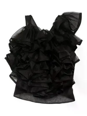 Viktor & Rolf Ruffled Volant Top - Black