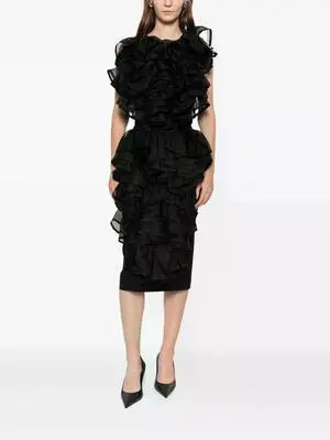 Viktor & Rolf Ruffled Volant Top - Black