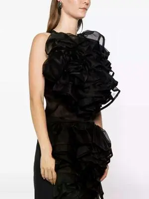 Viktor & Rolf Ruffled Volant Top - Black