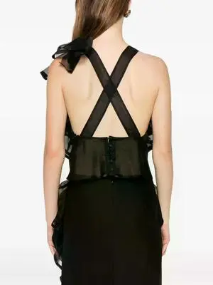 Viktor & Rolf Ruffled Volant Top - Black