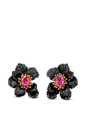 ANABELA CHAN Poppy Multi-stone Clip-on Earrings - Silver