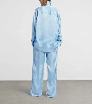 Balenciaga Silk Crayon Logo Pyjama Trousers - Pink