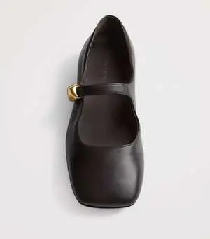 Bottega Veneta Charlotte Leather Ballet Flats - Brown