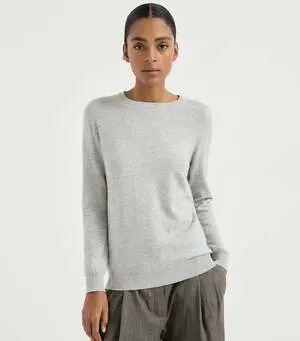Brunello Cucinelli Cashmere Monili-trim Sweater - Grey