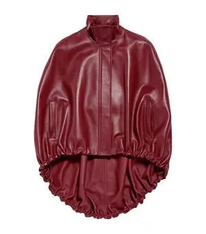 Balenciaga Leather Double-layer Cape - Red