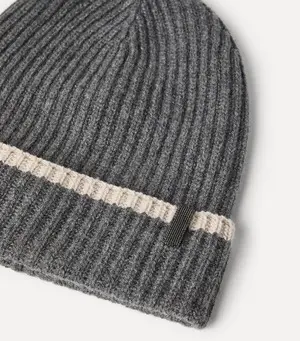Brunello Cucinelli Cashmere Monili Beanie - Grey