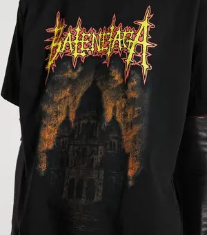 Balenciaga Cotton Sacré Cœur T-shirt - Black