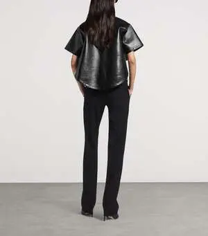 Balenciaga Leather Top With Train Detail