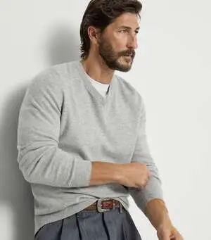 Brunello Cucinelli Cashmere V-neck Pullover - Grey