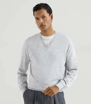 Brunello Cucinelli Cashmere-silk V-neck Sweater