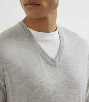 Brunello Cucinelli Cashmere-silk V-neck Sweater