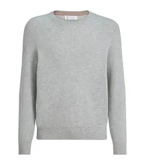 Brunello Cucinelli Cashmere Ribbed Sweater - Grey