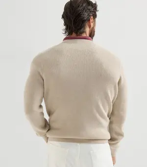 Brunello Cucinelli Cashmere Ribbed Sweater - Beige