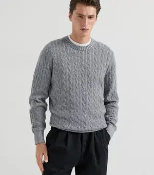 Brunello Cucinelli Cashmere Cable-knit Sweater - Grey