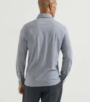 Brunello Cucinelli Cotton Jersey Polo Shirt - Grey