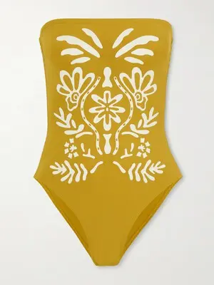 ERES Maharani Strapless Printed Swimsuit - Yellow