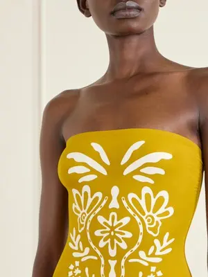 ERES Maharani Strapless Printed One-piece Swimsuit - Yellow