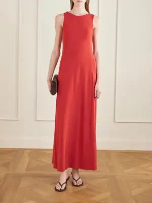Max Mara Jersey Maxi Dress - Red
