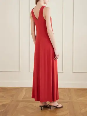 Max Mara Jersey Maxi Dress - Red