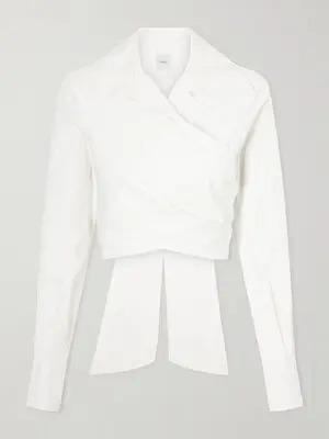 PATOU Cotton-poplin Knotted Blouse - White