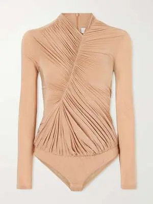 Stella McCartney Draped Crepe-jersey Bodysuit