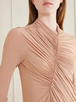 Stella McCartney Draped Crepe-jersey Bodysuit - Neutrals